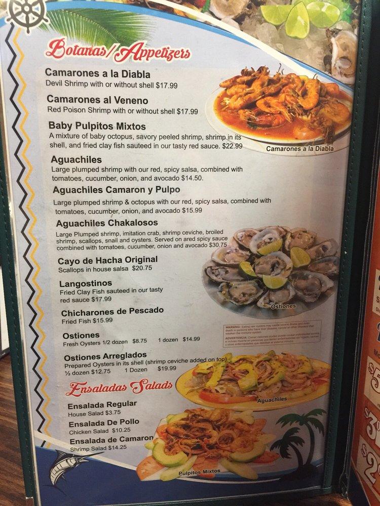 Menu at Mariscos Las Cazuelitas pub & bar, Bakersfield, 300 Oak St