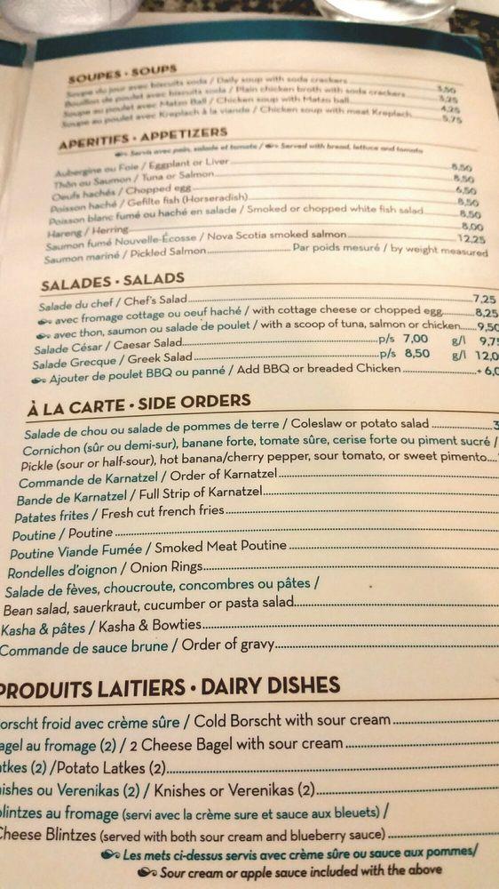 Menu at Basha (Snowdon) restaurant, Montréal