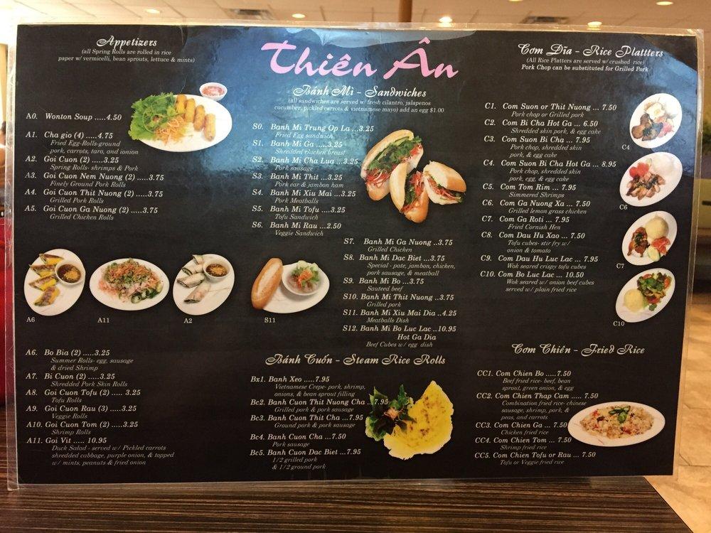 Menu at Thien An Sandwiches restaurant, Houston