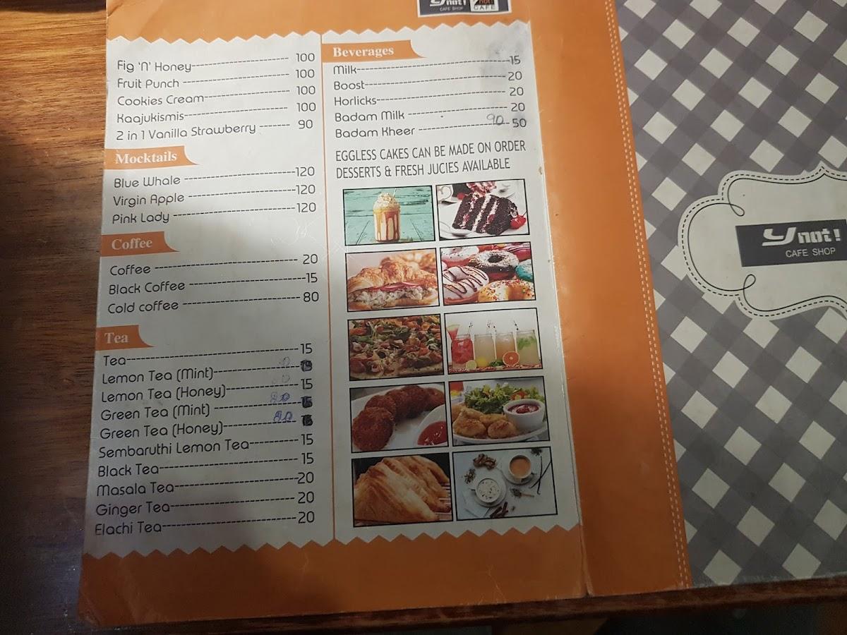 Menu at Y NOT CAFE, Namakkal