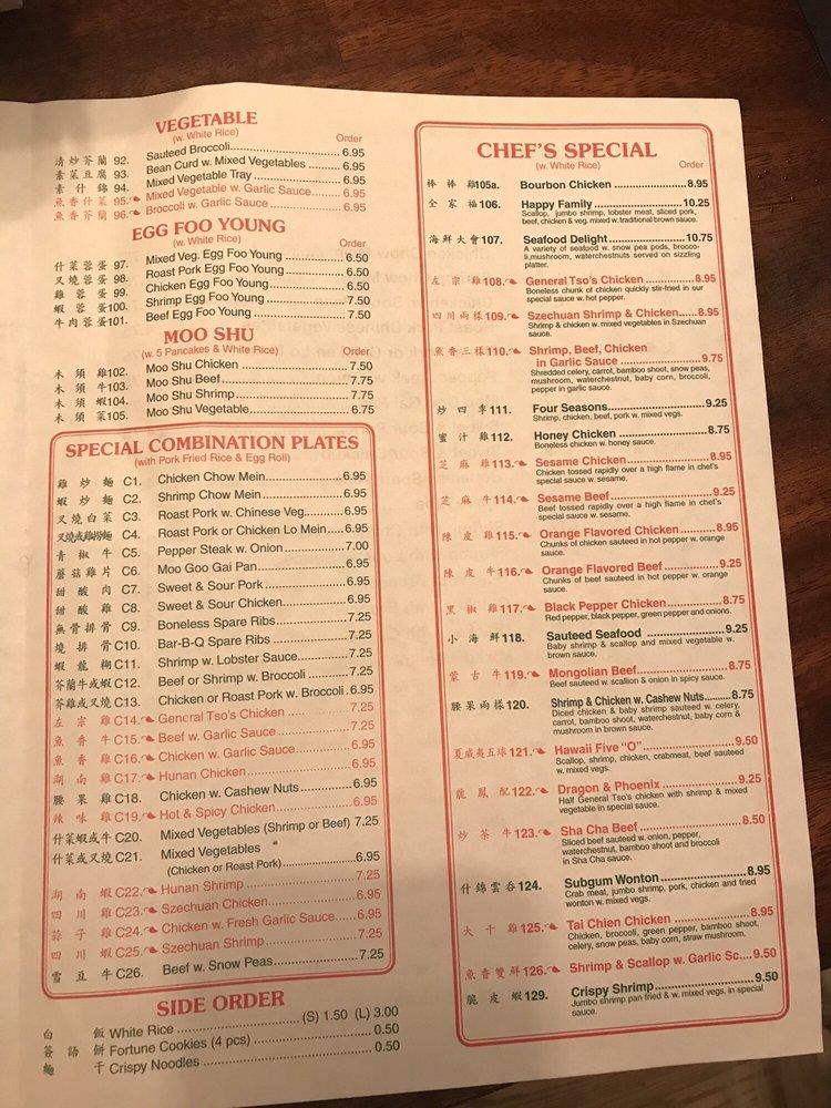 Menu at Chang Tai Chinese Restaurant, Columbiana