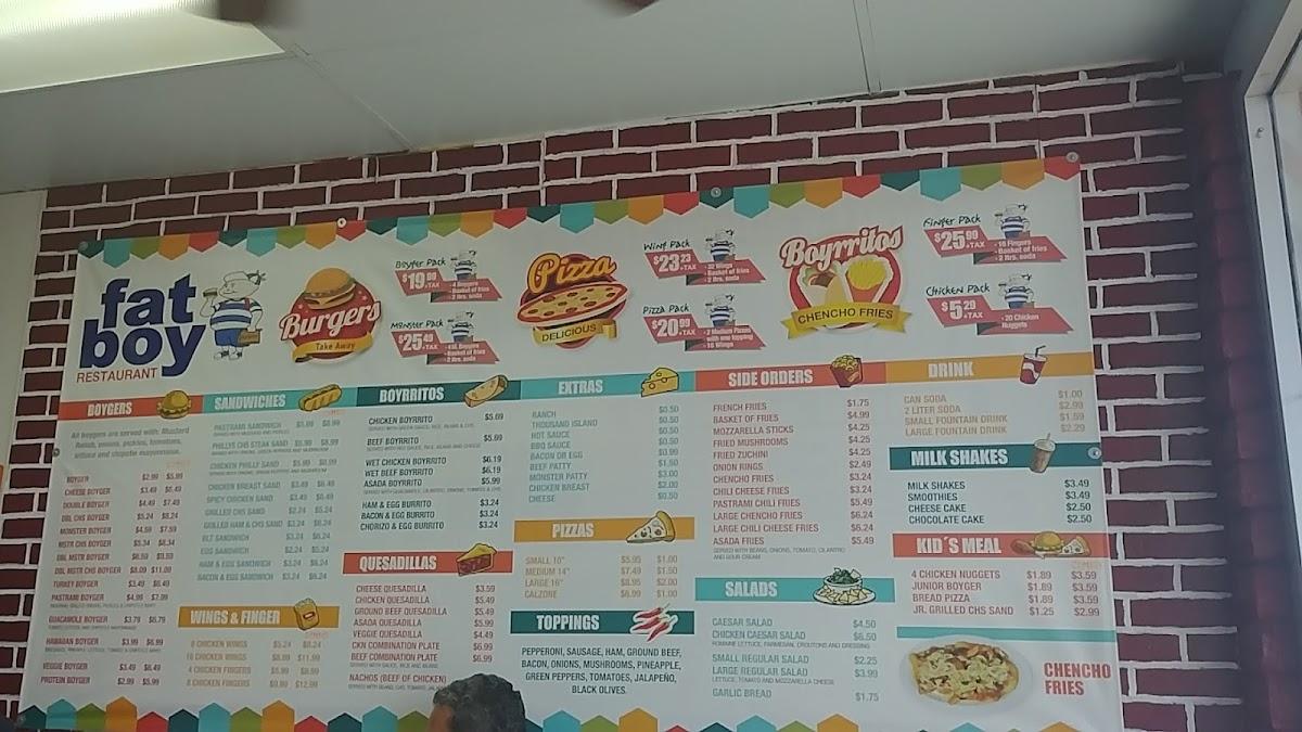Menu at Fat Boy Restaurant, Las Vegas, Stewart Ave #107