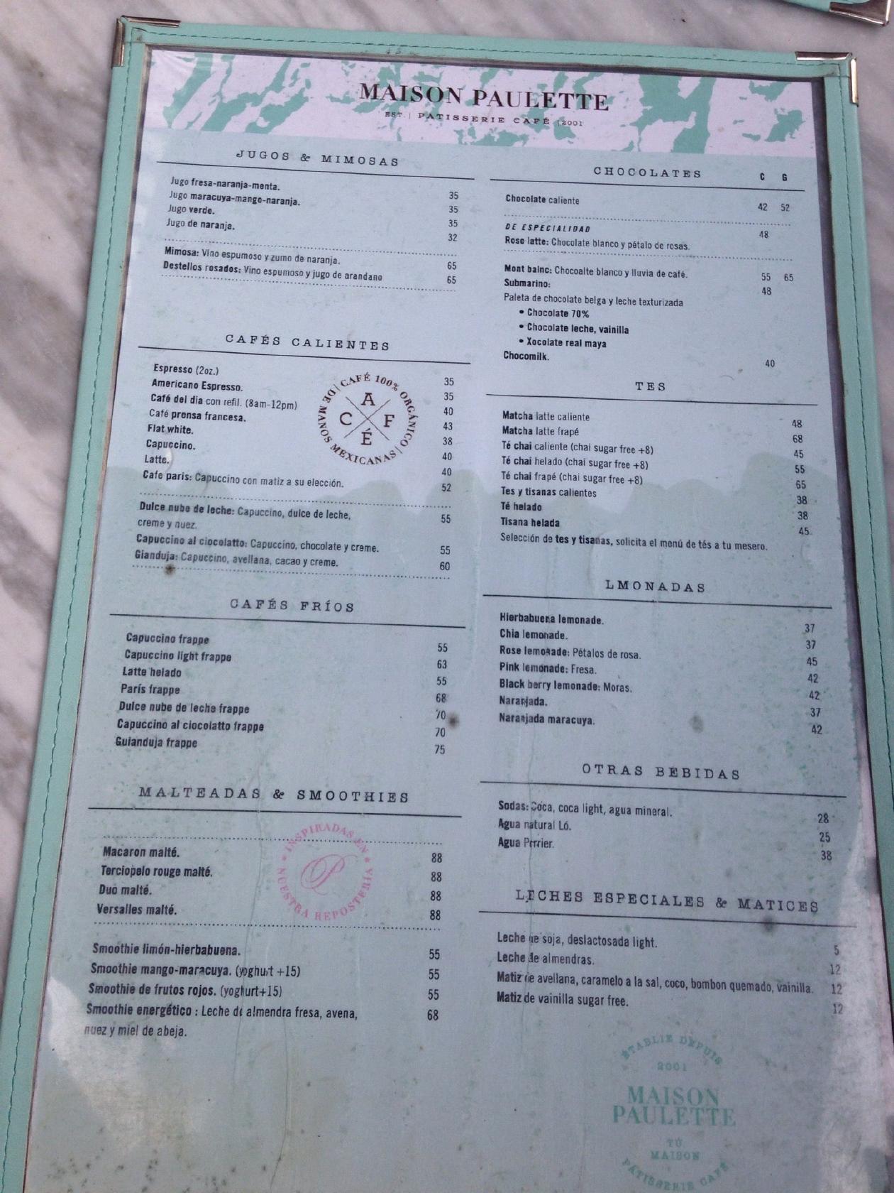 Menu at Maison Paulette Valle Real restaurant, Zapopan, Av. Sta ...