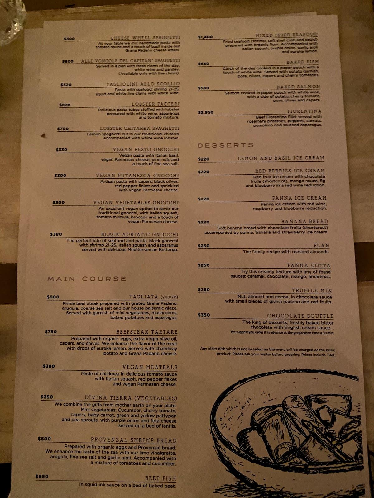 Menu at Rustico Divina Tierra restaurant, Mexico, QROO 15 60