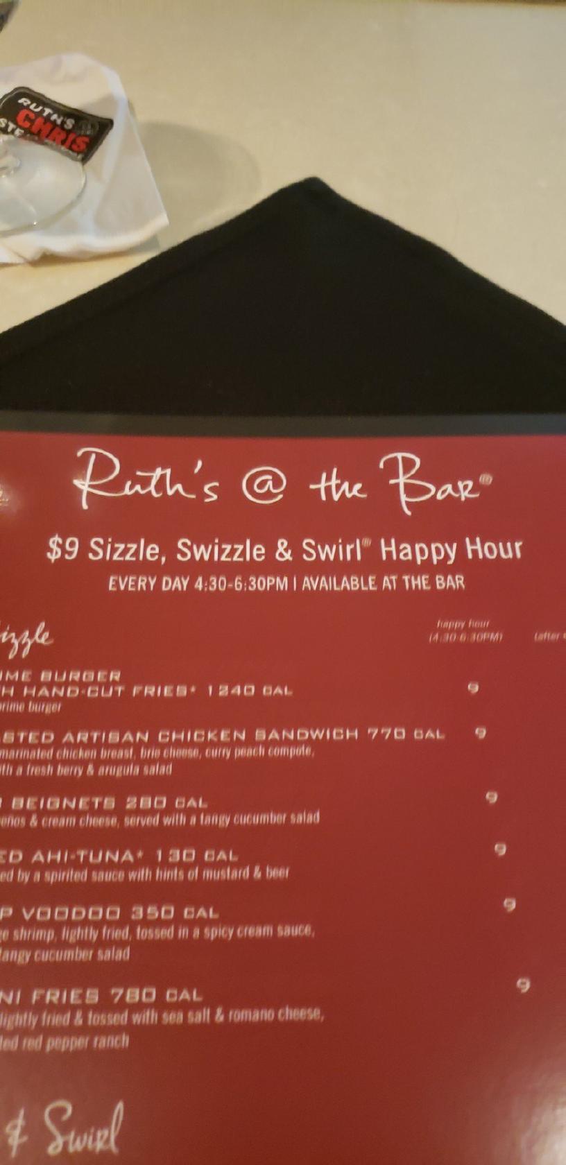 Menu at Ruth's Chris Steak House steakhouse, San Antonio, Jones ...