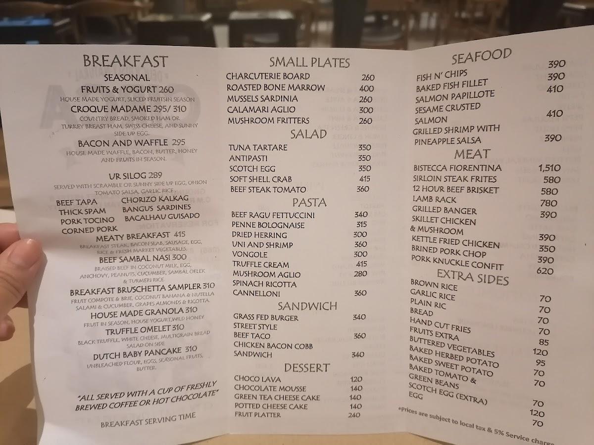 Menu at Circa 1850 restaurant, Cagayan de Oro, 890 Recto Ave