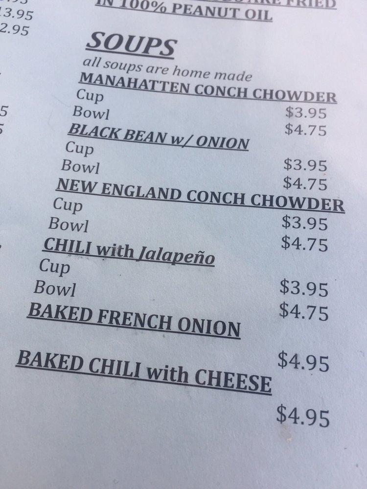 Menu at Cracked Conch Cafe, Marathon