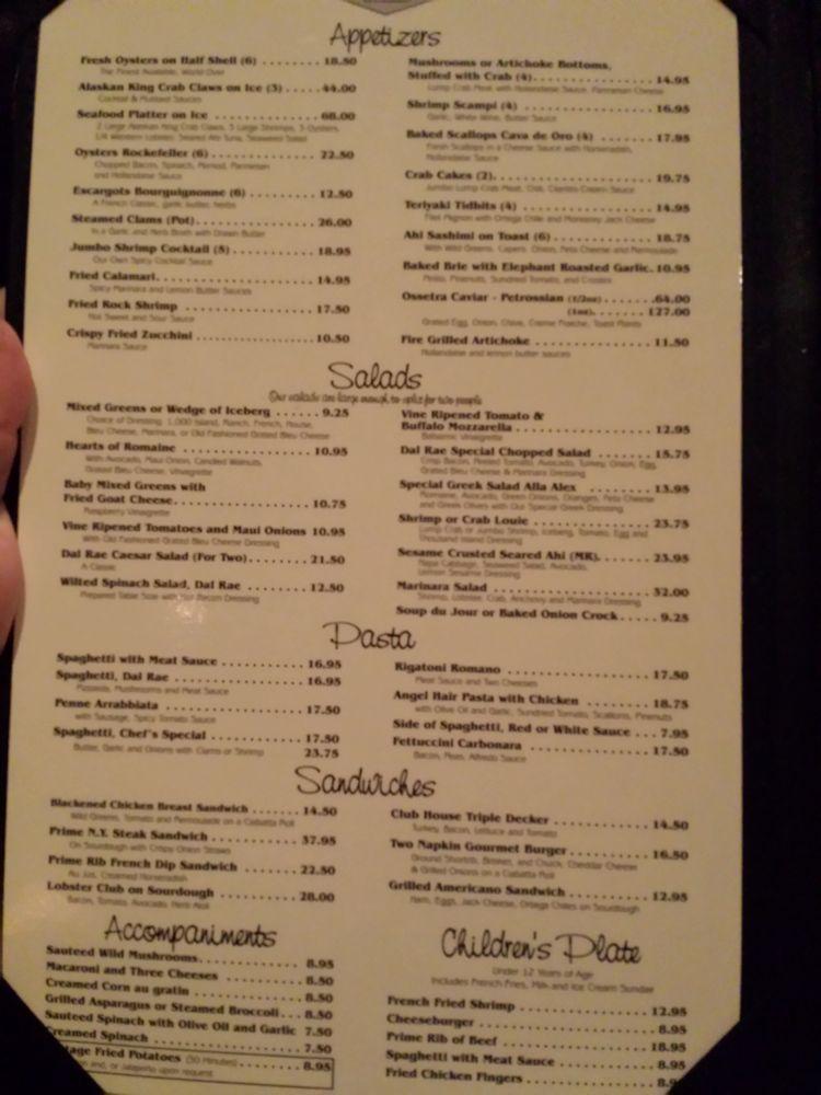 Menu at Dal Rae Restaurant, Pico Rivera