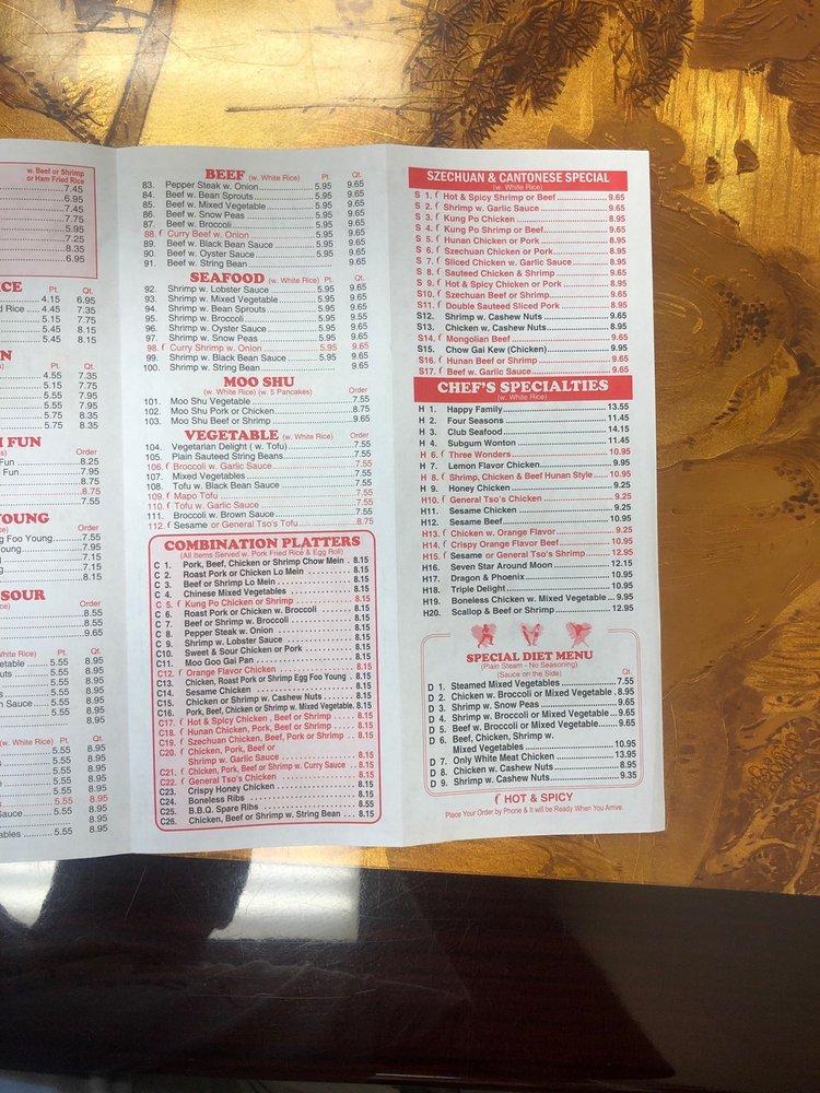 Menu at Great Wall restaurant, Summerville, Dorchester Rd #184
