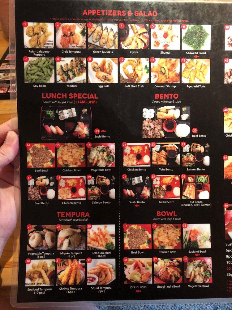 Menu at Miyake Japanese Restaurant, Pueblo