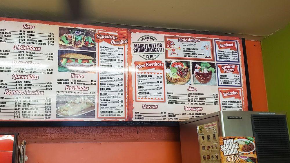 Carta del restaurante Panchos Authentic Mexican Grill, Chula Vista, 933 ...