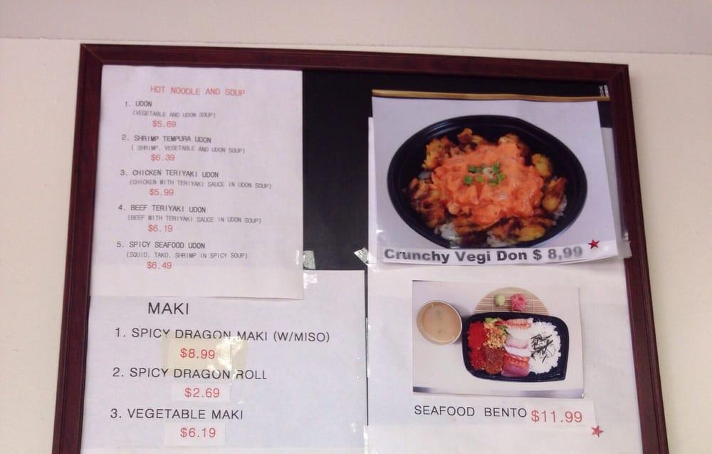 Menu at Aloha Sushi restaurant, Honolulu, Pensacola St