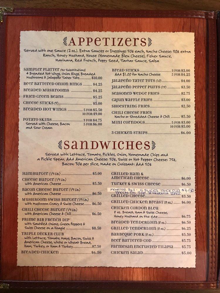 Menu at On Broadway pub & bar, Anderson