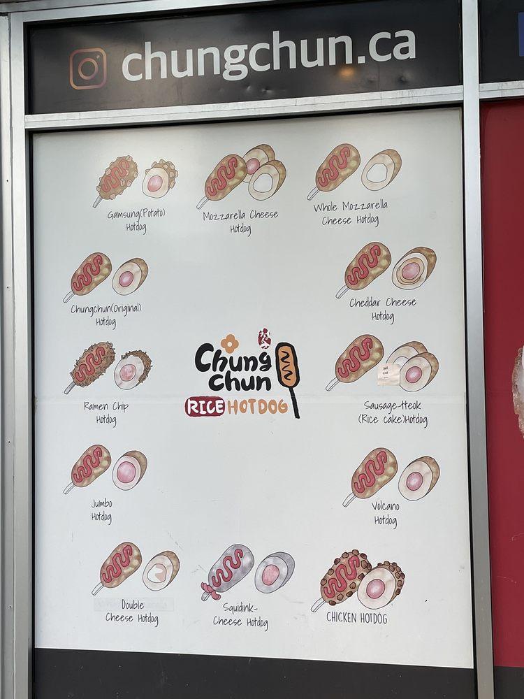 Menu at Chung Chun Rice Hot Dog fast food, Vancouver