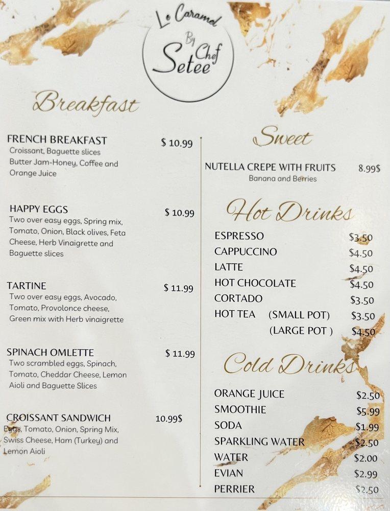 Menu at Le Caramel By ChefSetee restaurant, Orlando