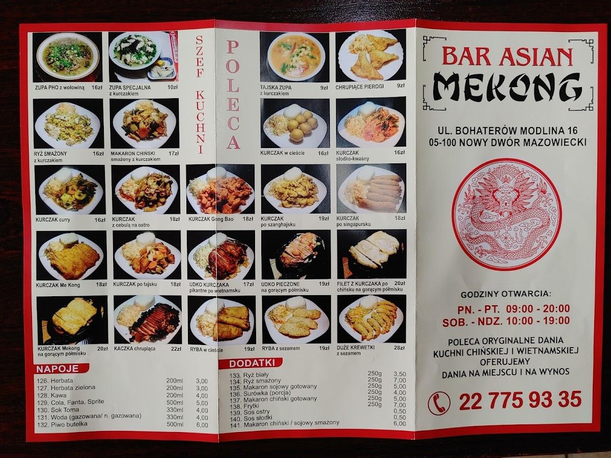 Menu at Mekong restaurant, Nowy Dwór Mazowiecki