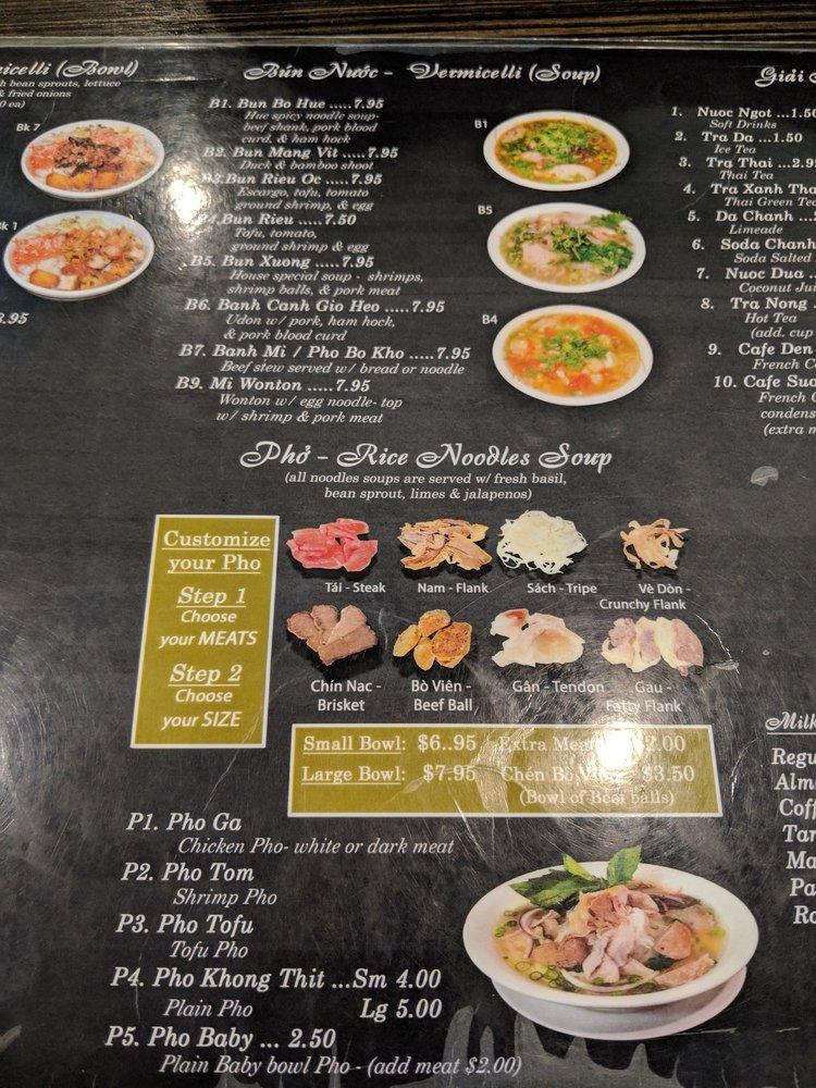 Menu at Thien An Sandwiches restaurant, Houston