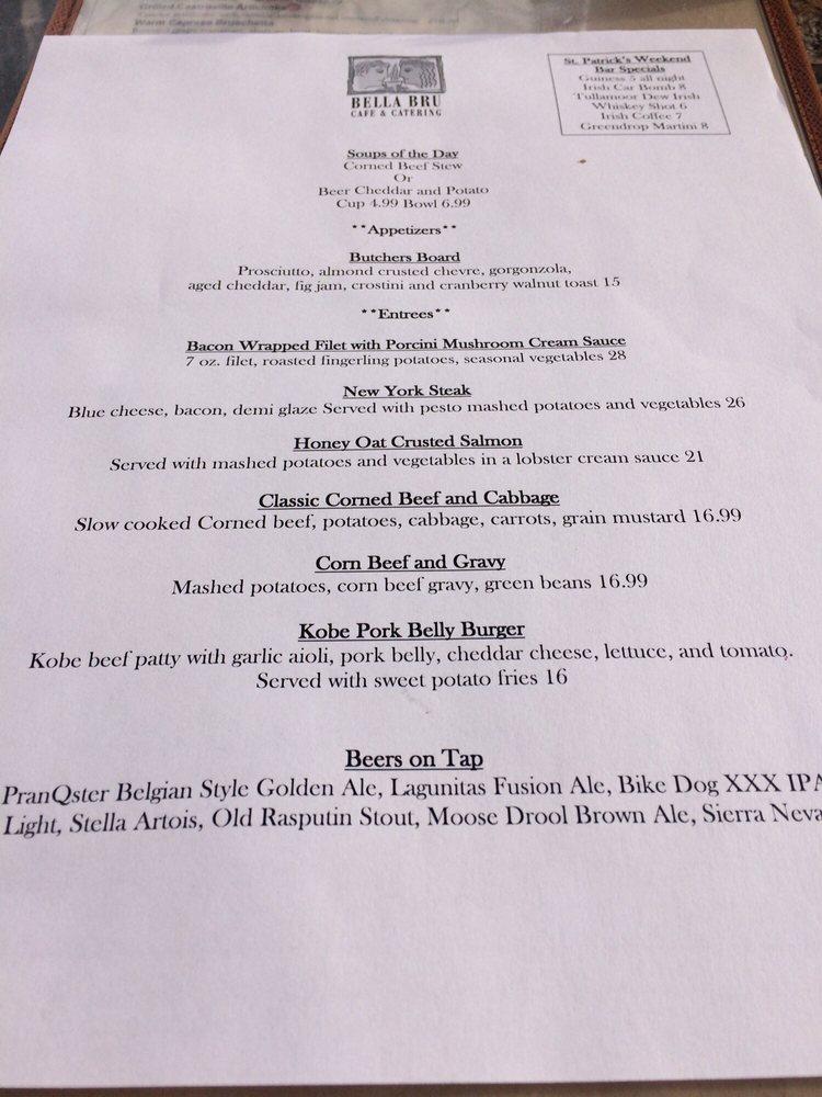 Menu at Bella Bru Cafe, Sacramento, Natomas Blvd Suite 100