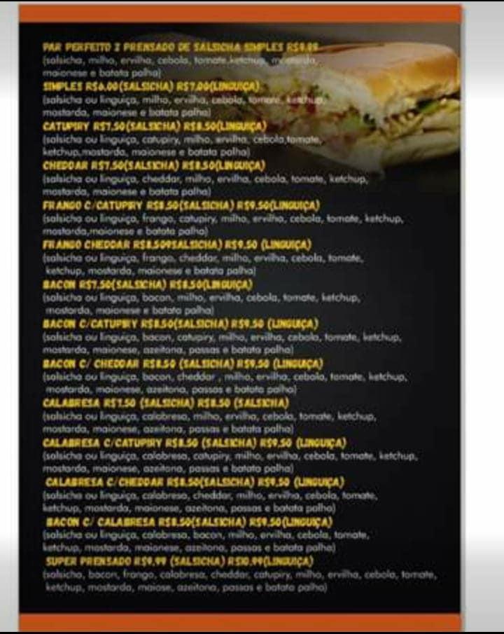 Menu em Boca Pastéis, Rio de Janeiro