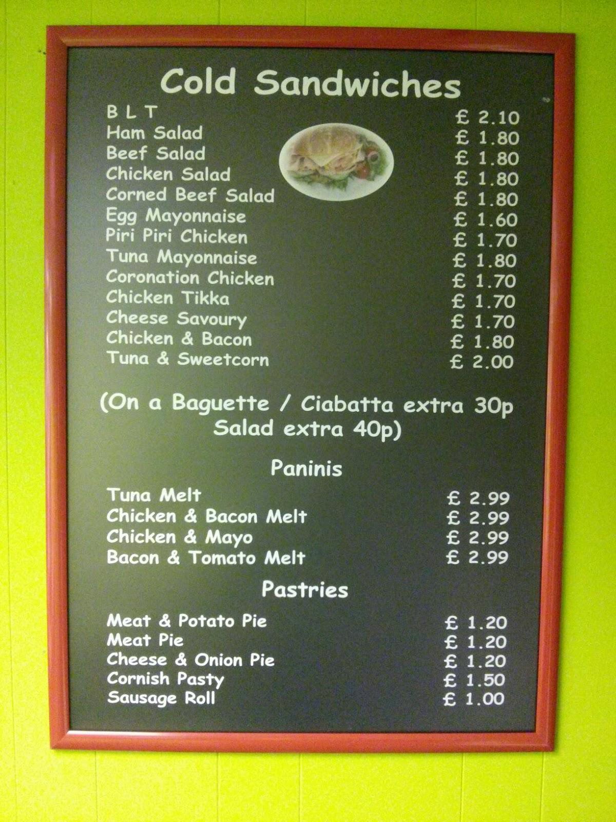 Menu at Deli-Fresh cafe, Heywood
