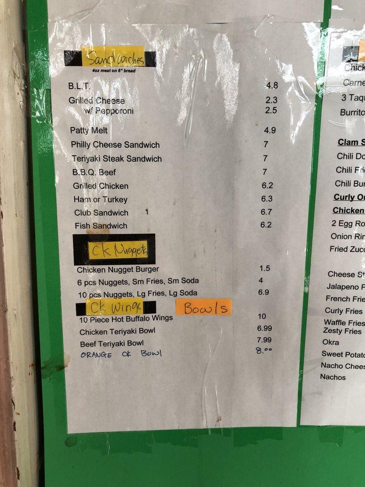 Menu at Frosty Freeze restaurant, Taft