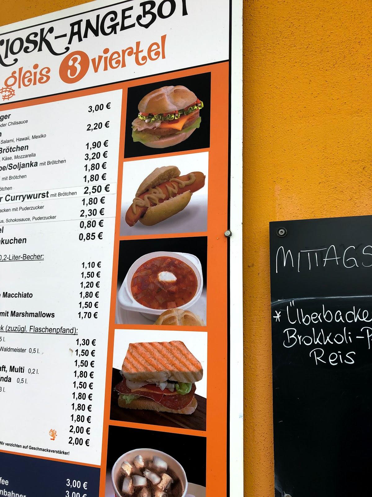 Speisekarte von Kiosk "Gleis 3/4", Jena