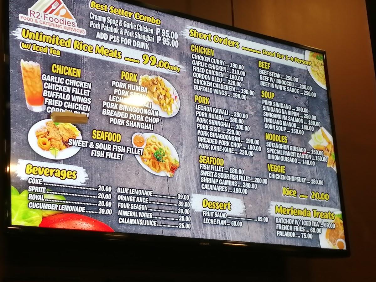 Menu at R2 Foodies restaurant, General Santos City