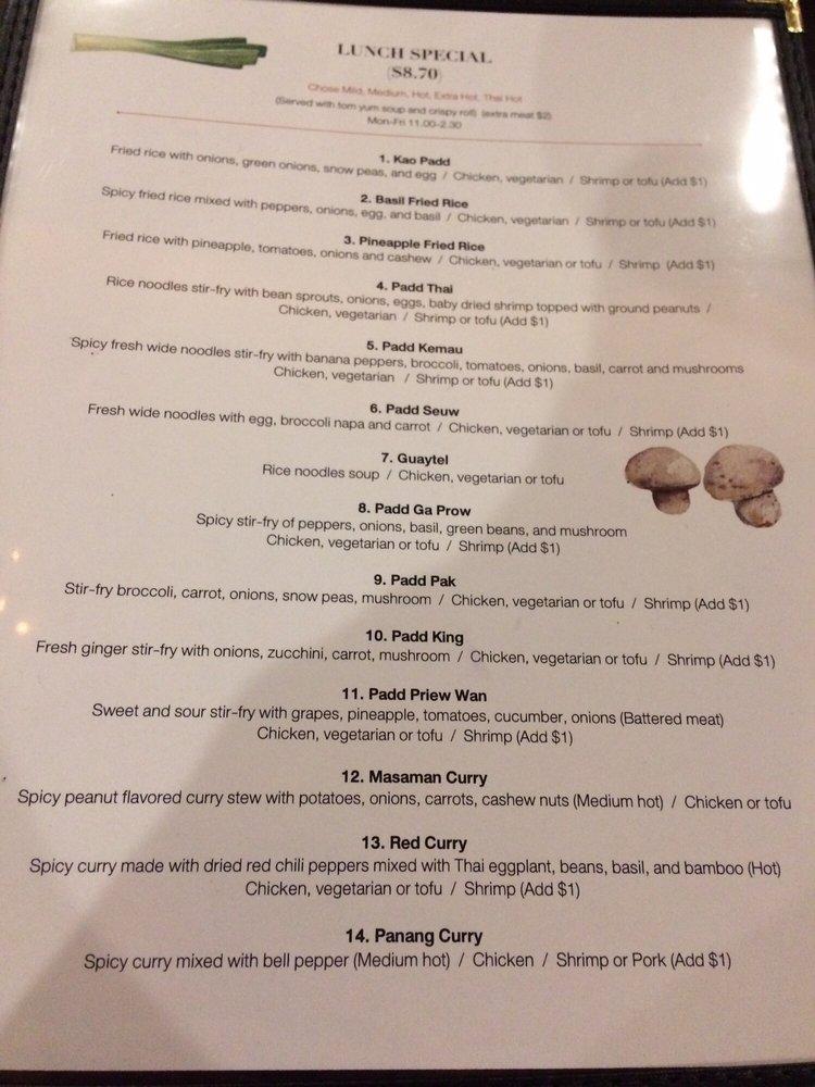 Menu at Thai Connection Columbus, IN restaurant, Columbus