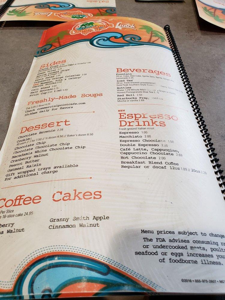 Menu at Commercial Point Cafe, Fort Lauderdale, W Commercial Blvd #29