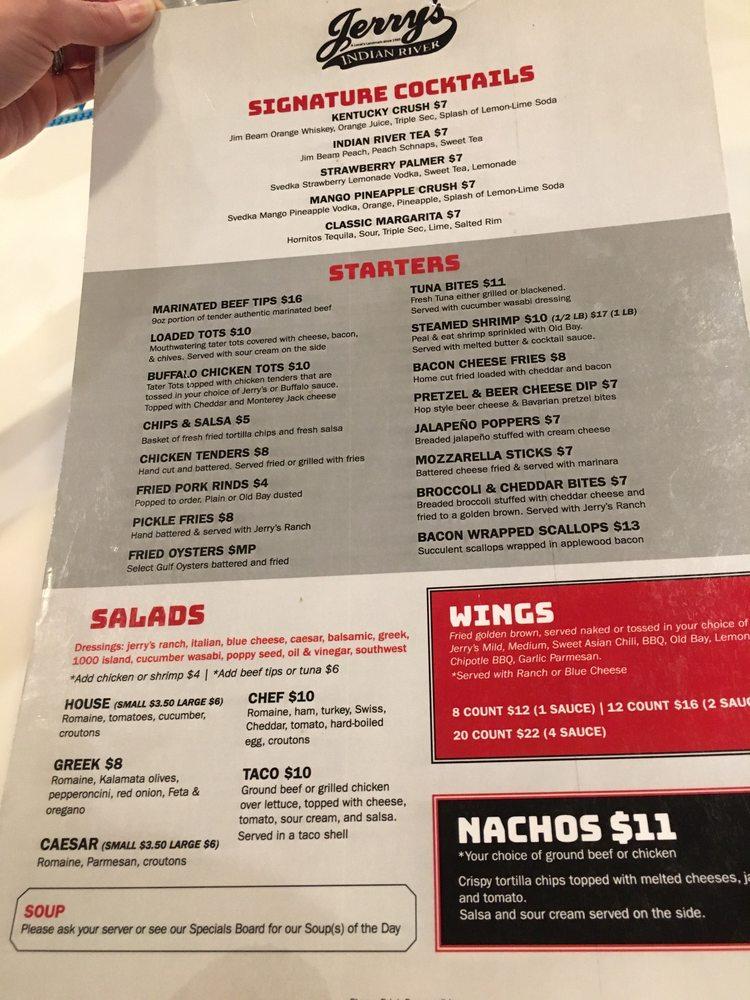 Menu at Jerry's Restaurant & Lounge, Chesapeake