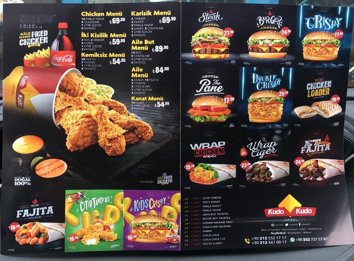 Menu at Kudo Kudo Resturant, Kayabaşı Mahallesi, of