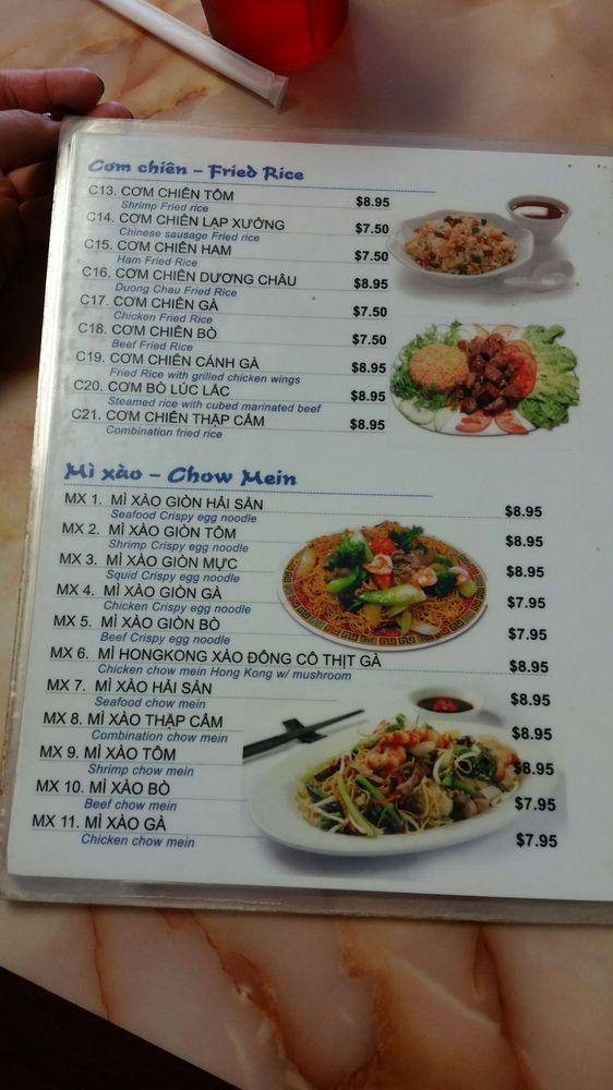 Menu at Mike's Café restaurant, Little Rock