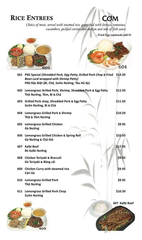 Menu at Phở King Good restaurant, Beaverton