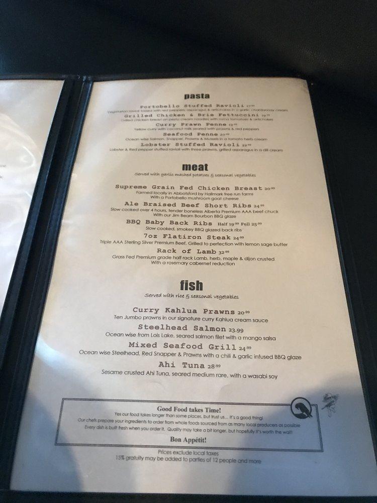 Menu at Vault Restaurant, Surrey