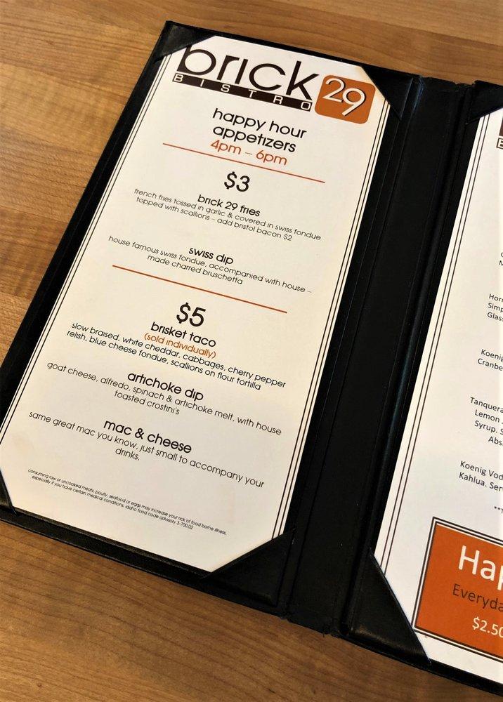 Menu at Brick 29 Bistro pub & bar, Nampa