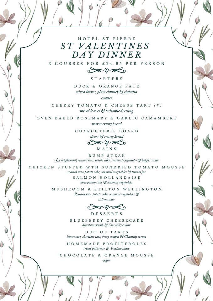 Menu at Hotel St Pierre restaurant, Wakefield