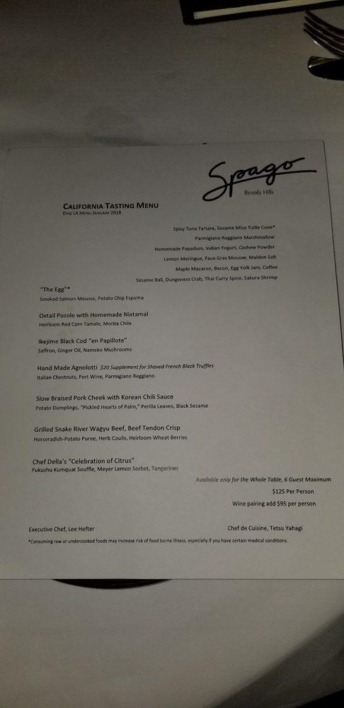 Menu at Spago pub & bar, Beverly Hills, 176 N Canon Dr