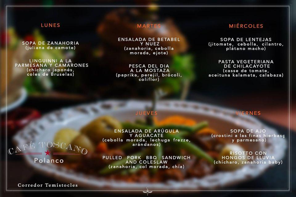Carta de Café Toscano Polanco, Ciudad López Mateos, Temístocles 26 ...
