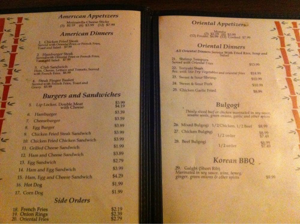 Menu at Kitok Restaurant, Waco
