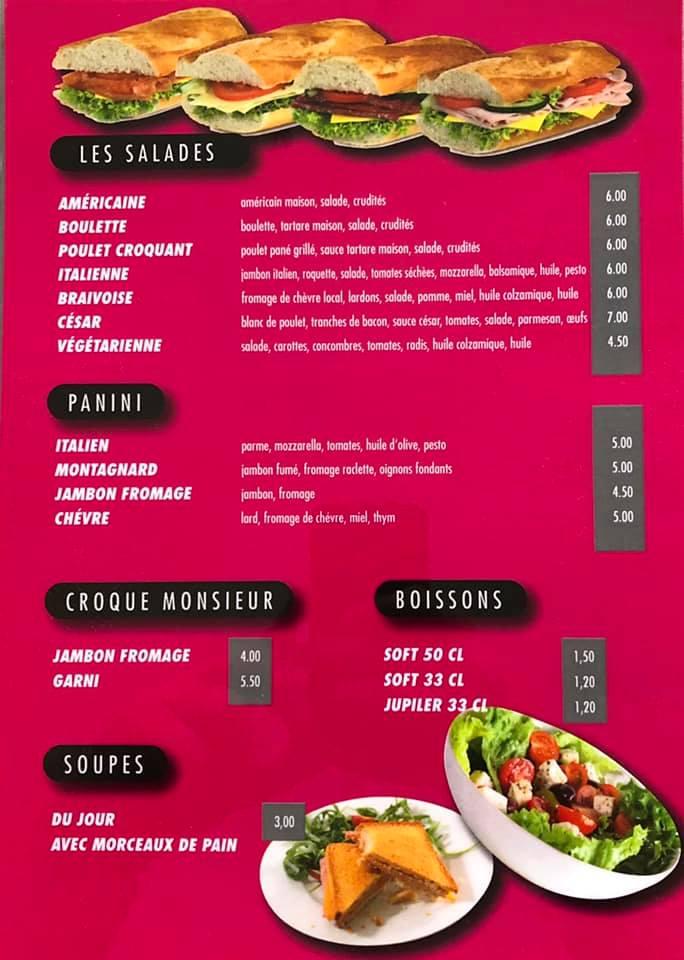 Menu au Le p'tit pain gourmand Braives, Braives