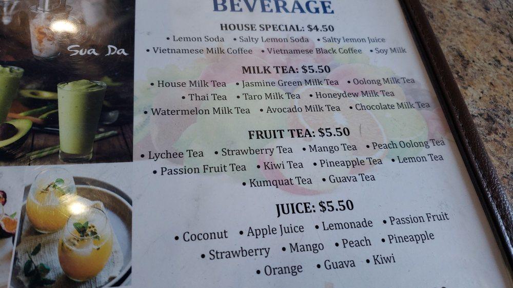 Menu at Pho Rice & Roll'd restaurant, Tracy