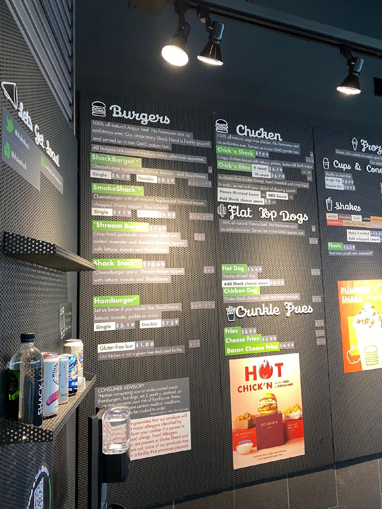 Menu at Shake Shack Old Orchard restaurant, Skokie, Old Orchard Center ...