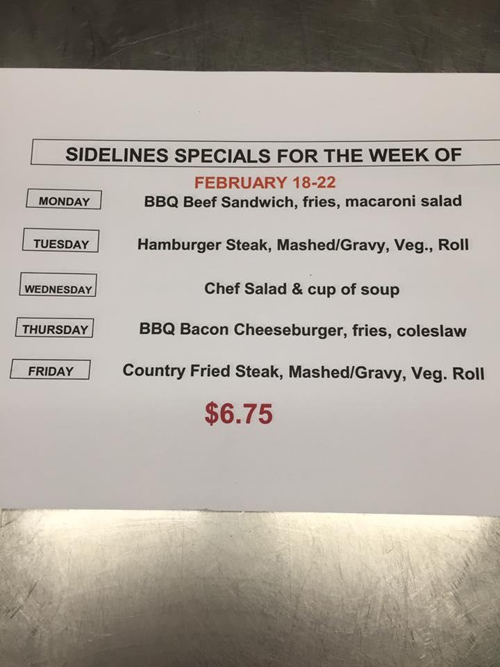 Menu at Sidelines pub & bar, Wakefield
