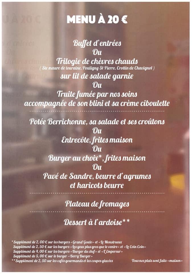 Menu at Restau La Source restaurant, Saint-Aigny