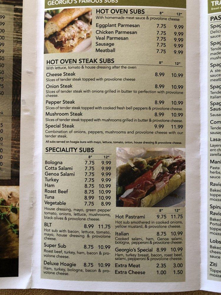 Menu at Georgio's II Famous Pizza pizzeria, Sumter, 344 Pinewood Rd