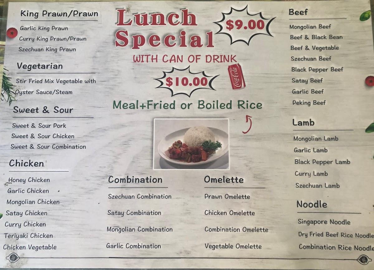 Menu at Menai Chinese Takeaway restaurant, Menai
