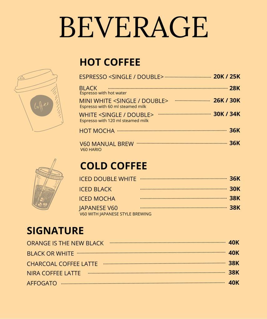 Menu at Bea And Doza Coffee Roaster Eatery, Curug Sangereng