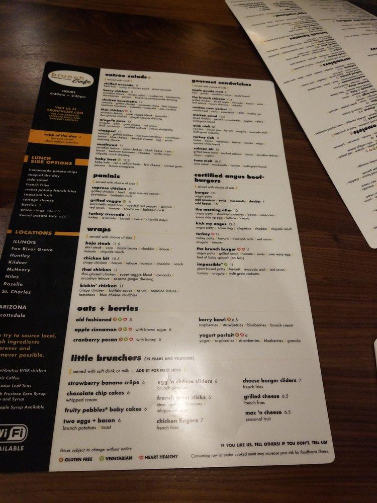 Menu at Brunch Cafe-Niles, Niles