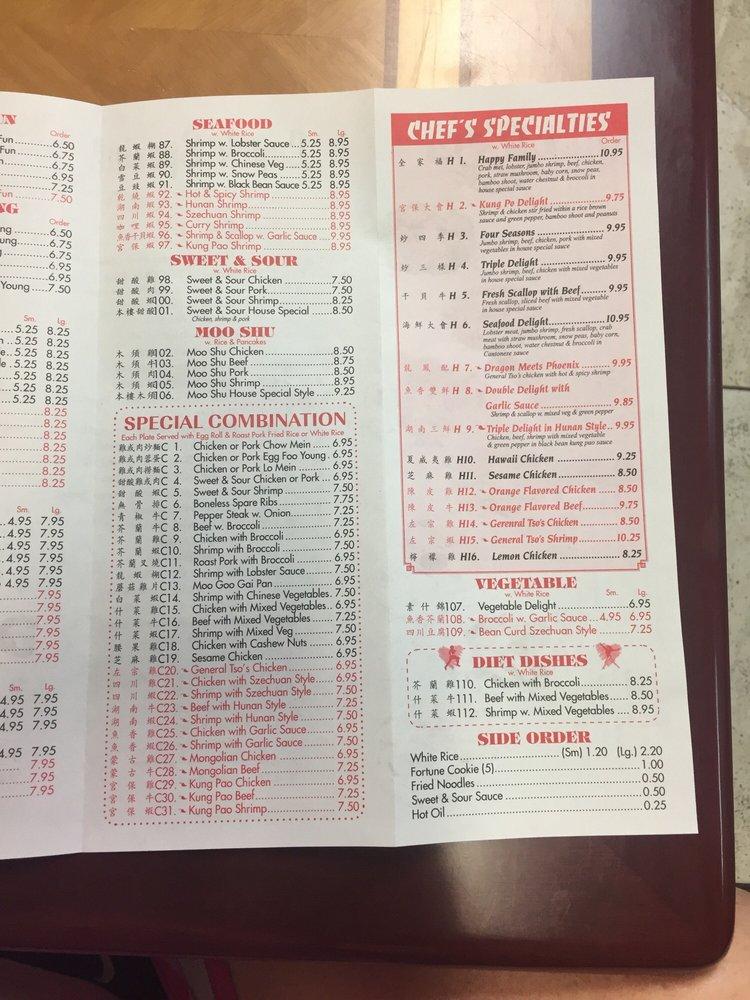 Menu at China Wonder restaurant, Norman