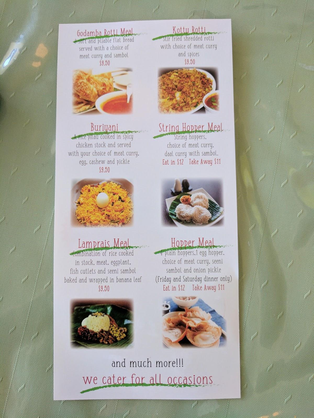 Menu at Spicy Corner restaurant, Tullamarine